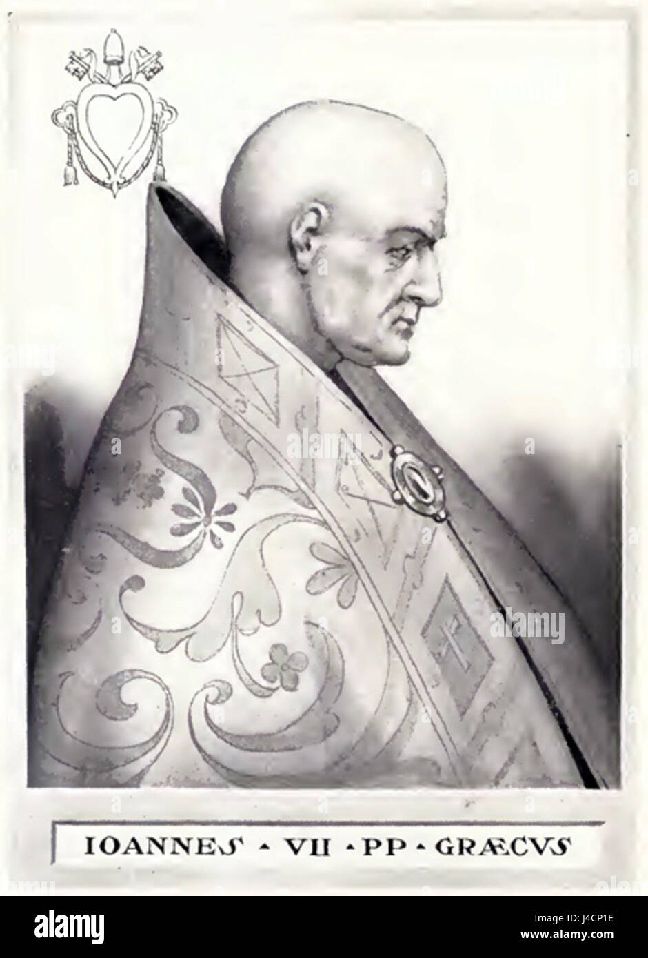 This illustration depicts Pope John VII, one of the popes of the early ...