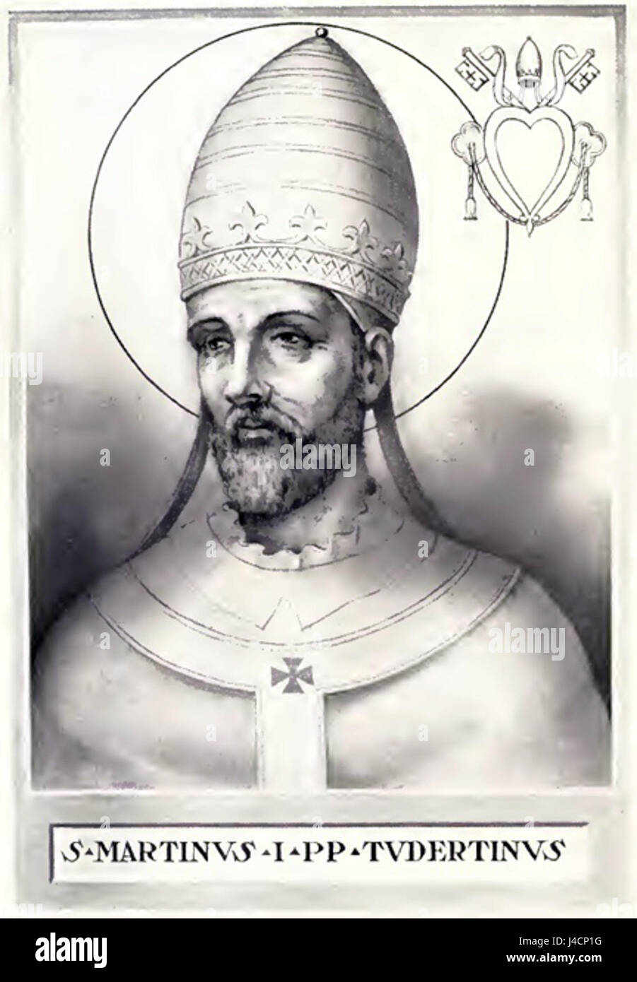 An illustration of Pope Martin I, capturing the historical figure and ...