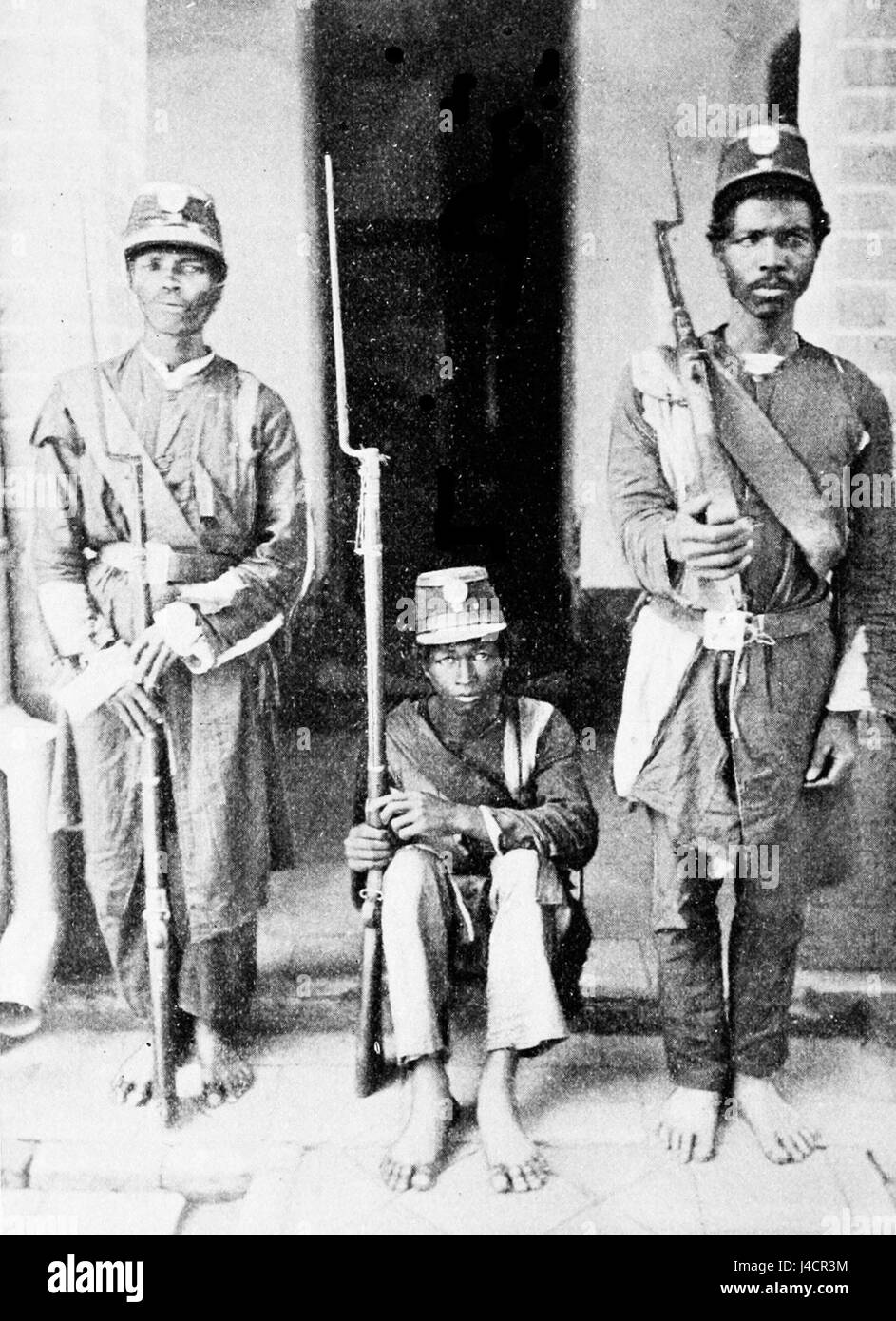 This image features native soldiers from Madagascar, highlighting their ...