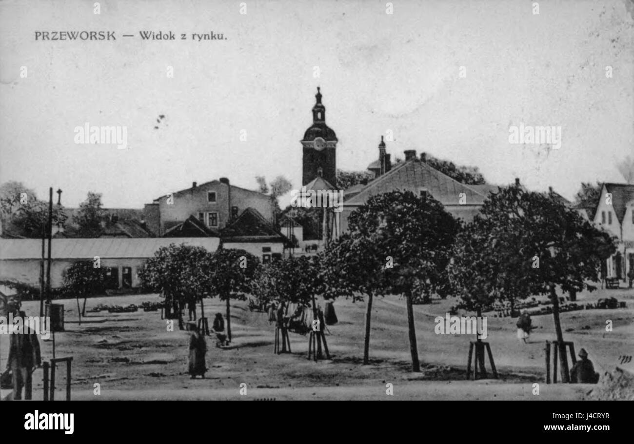 This view shows the market square (Rynek) of Przeworsk, Poland. The ...
