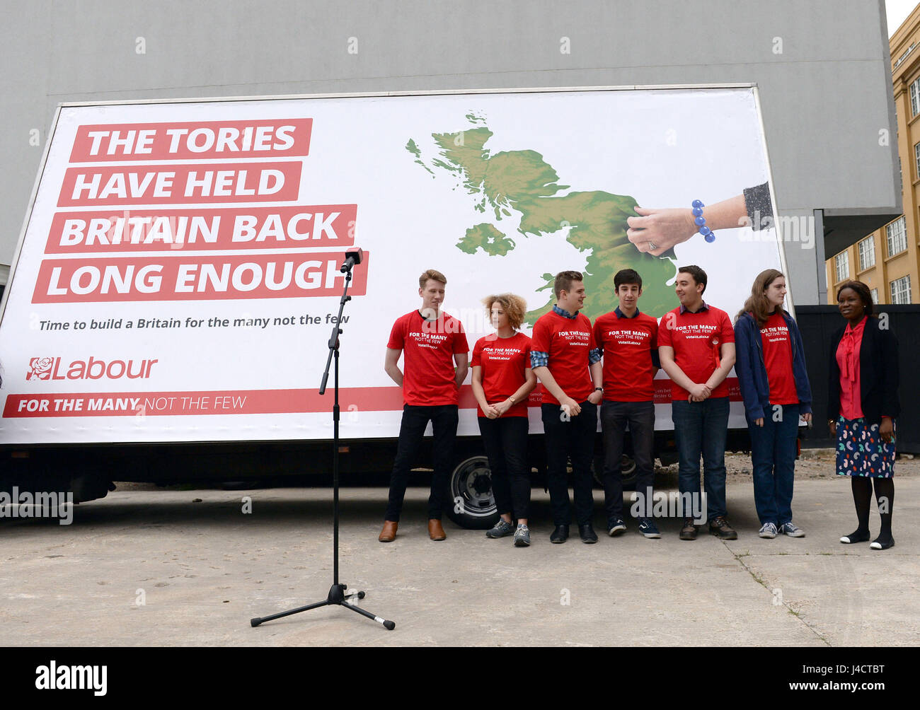 Labour supporters at the reveal of a new poster for the party's General ...