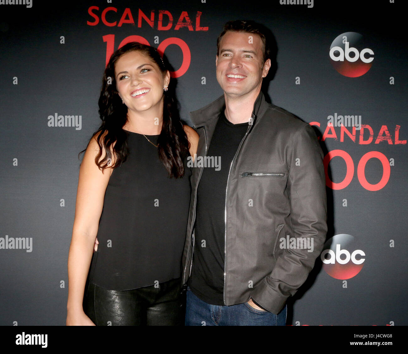 Marika Dominczyk and Scott Foley attending ABC's 'Scandal' 100th ...