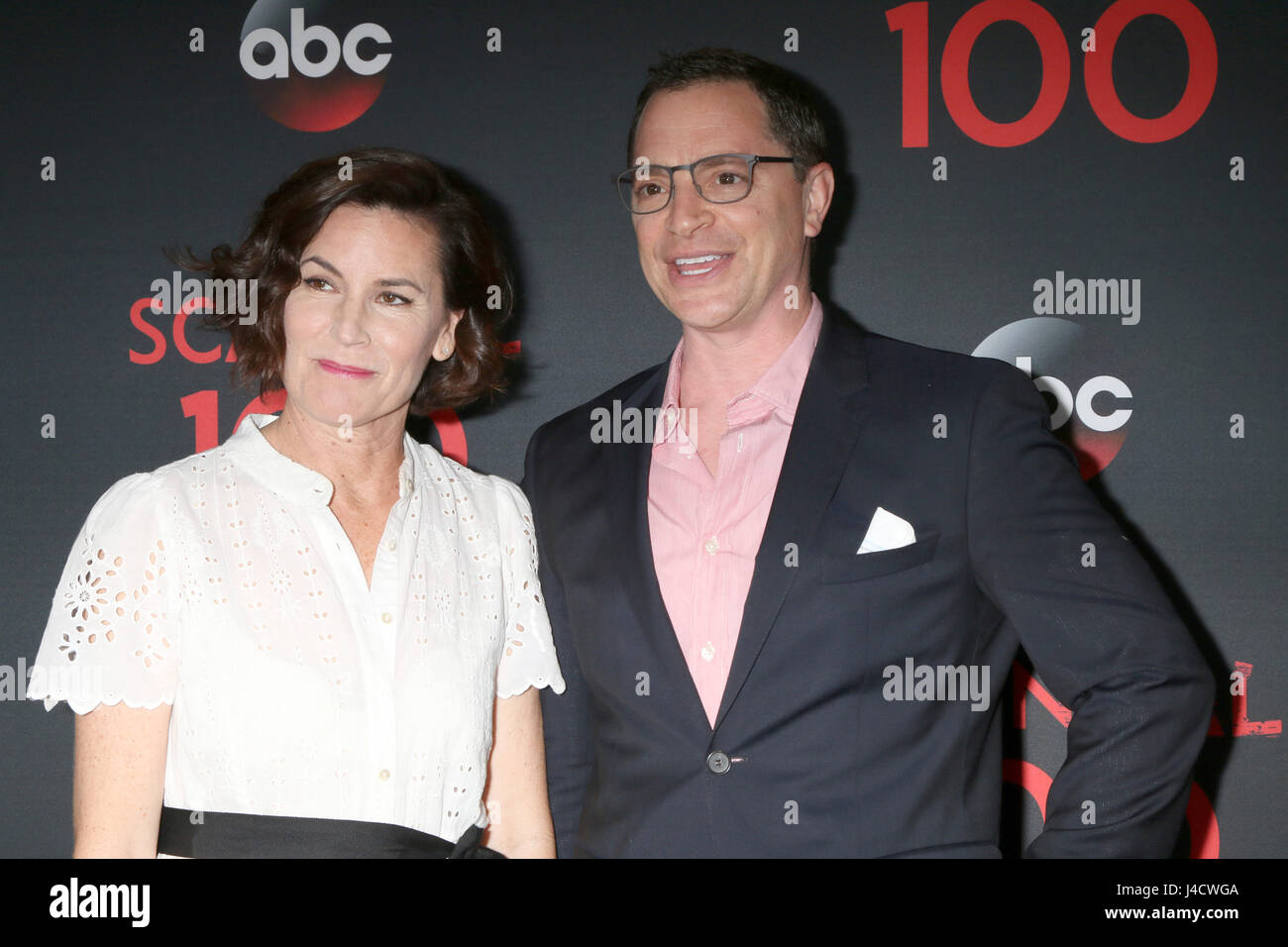 Melissa Merwin and Joshua Malina attending ABC's 'Scandal' 100th ...