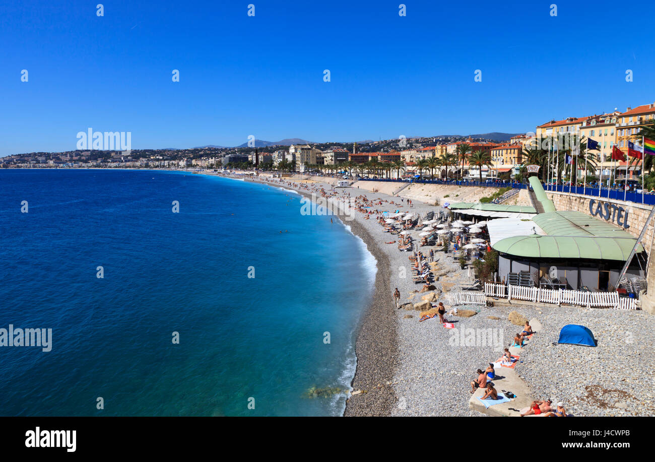 Nice beach front and the Mediterranean Sea, France Stock Photo - Alamy