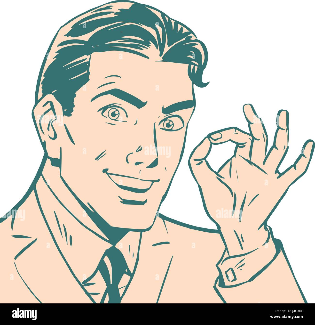 OK gesture of businessman, isolated background Stock Vector Image & Art ...