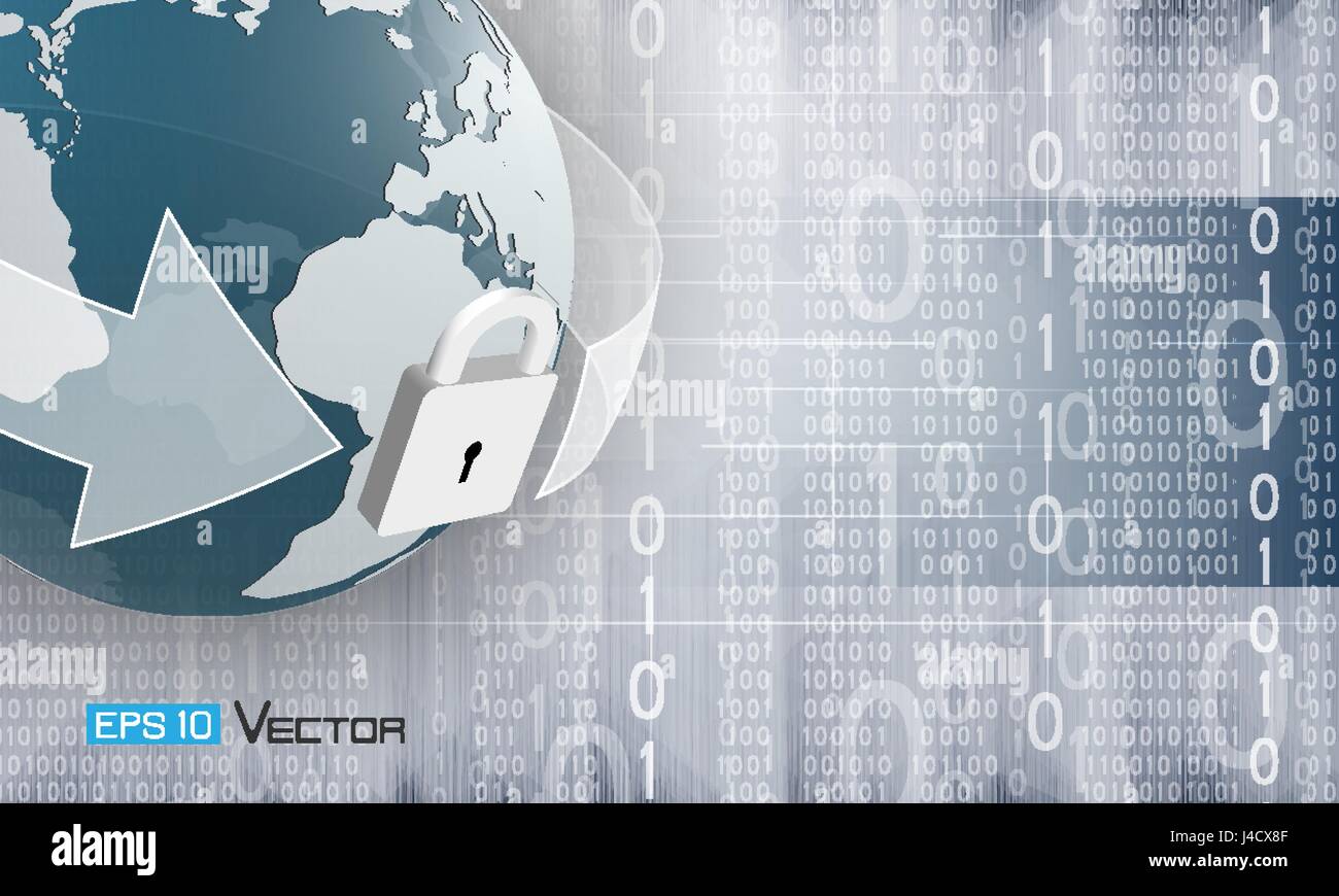 Digital code background, abstract vector illustration . Including numbers and sphere with world ...