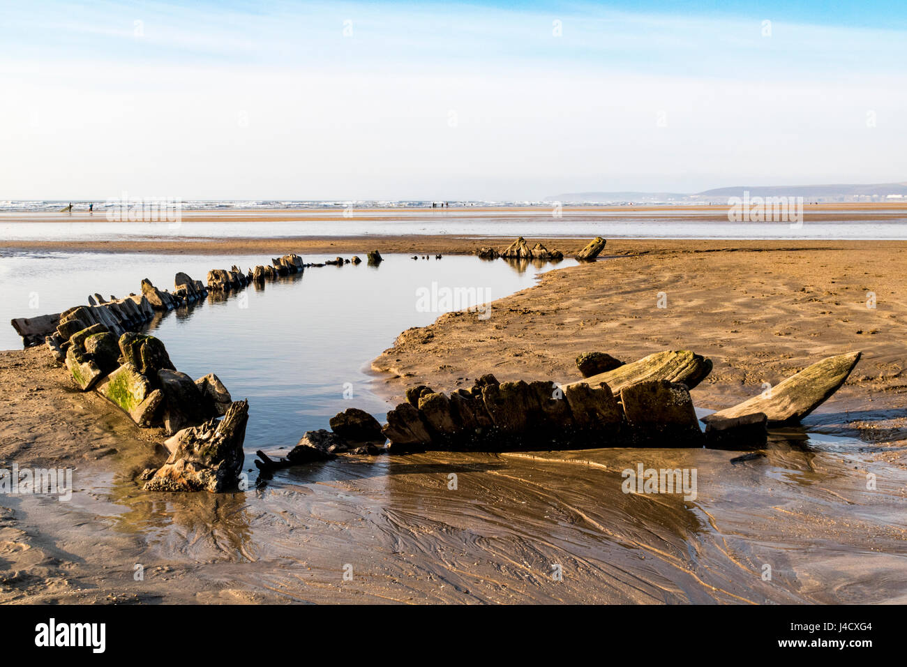 Pollaca Brigg, Detail of Rotting Timber on an 18th c Sailing Ship Wreck ...