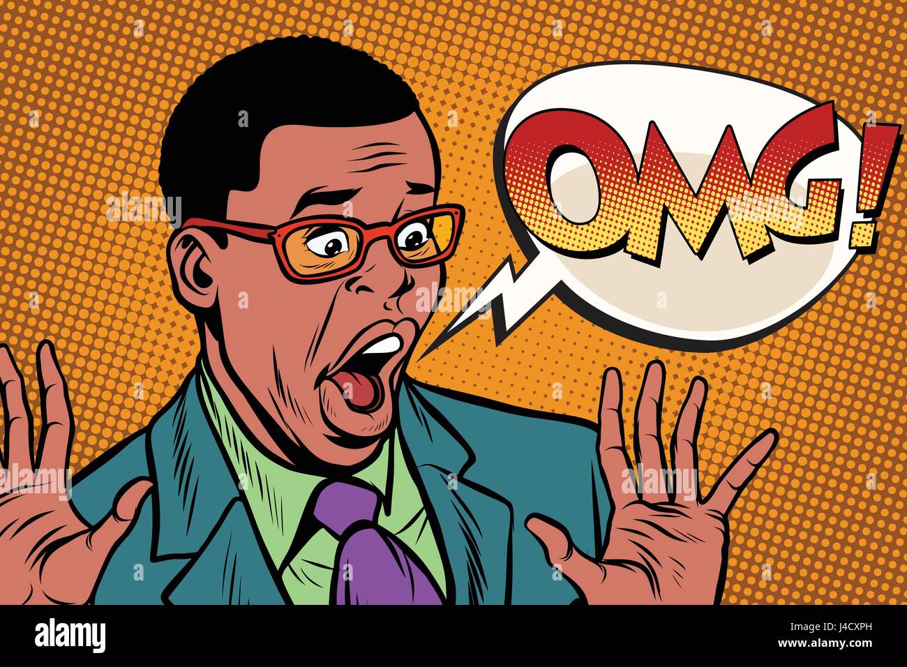 OMG black man businessman pop art style. African American people. Pop ...