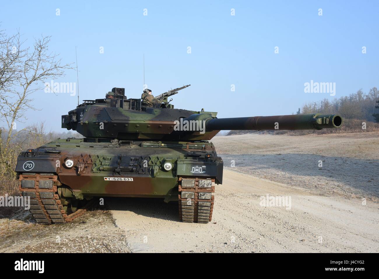 Leopard 2A6 main battle tank of Panzerbataillon 104 before the ...