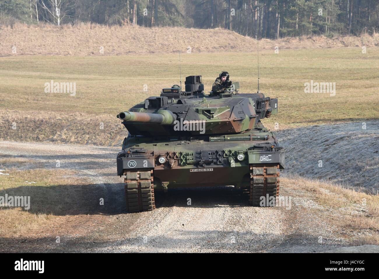 Leopard 2A6 main battle tank of Panzerbataillon 104 before the ...