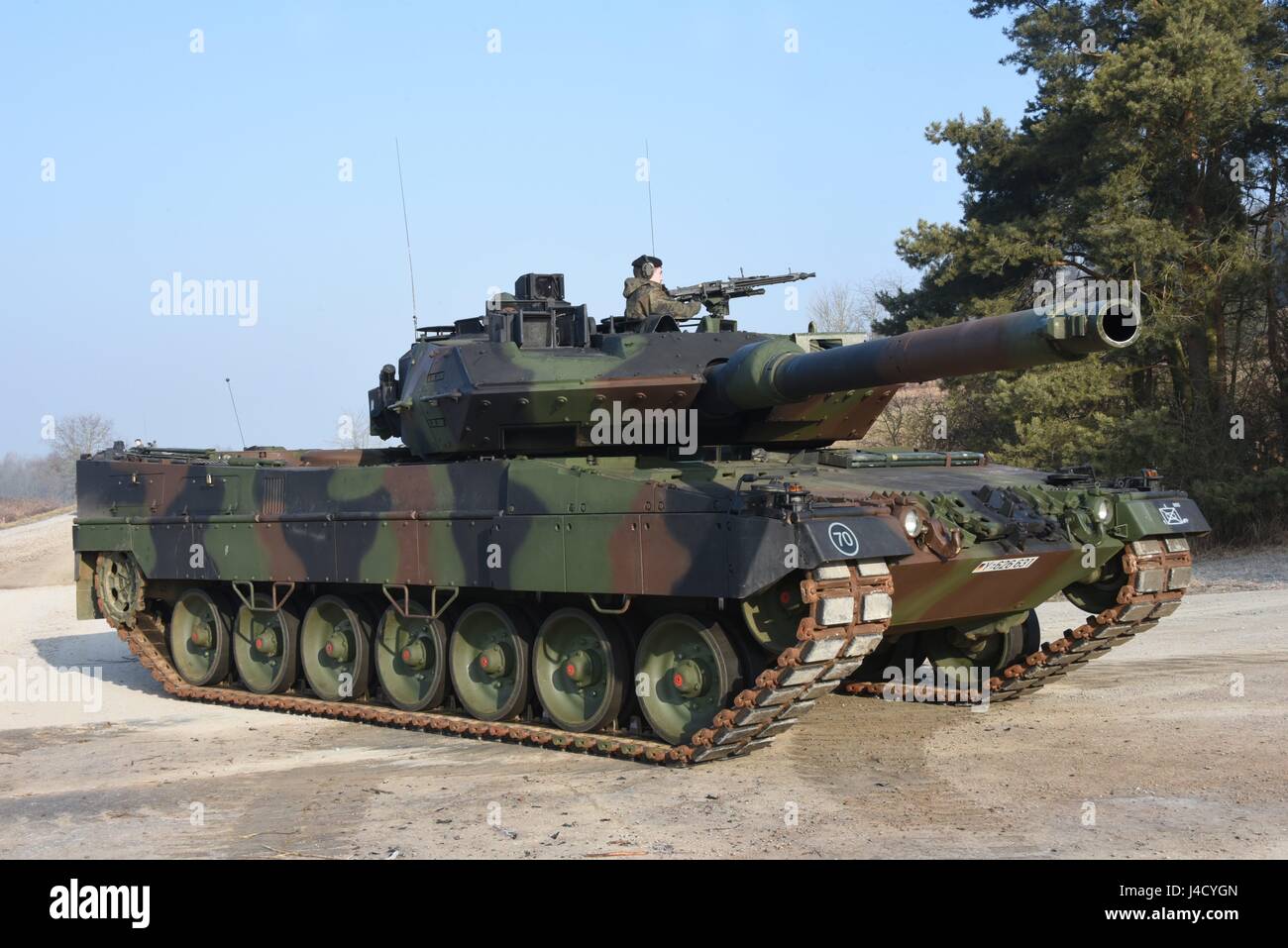 Leopard 2A6 main battle tank of Panzerbataillon 104 before the ...