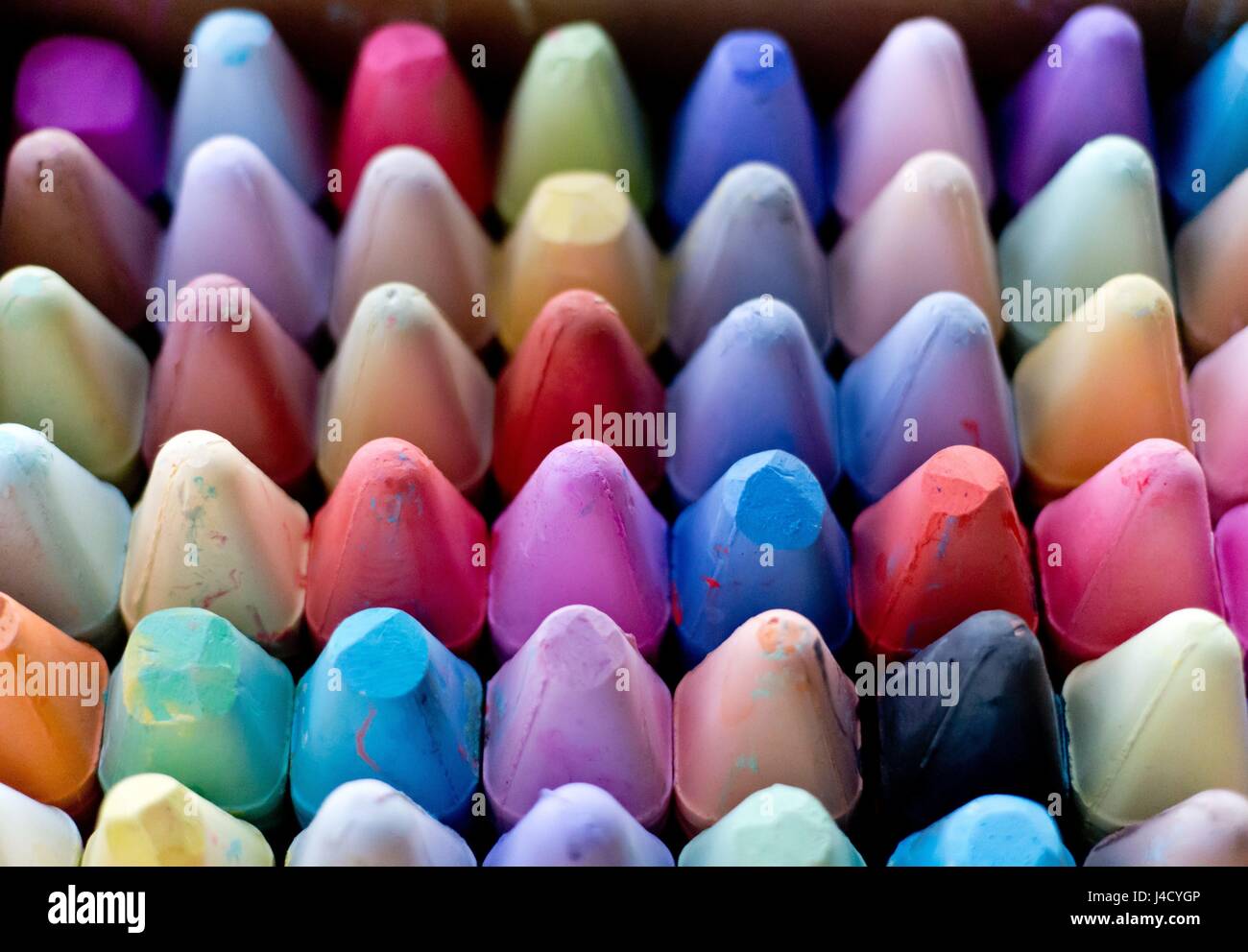 Colorful crayons lined up, in February 2017. | usage worldwide Stock ...