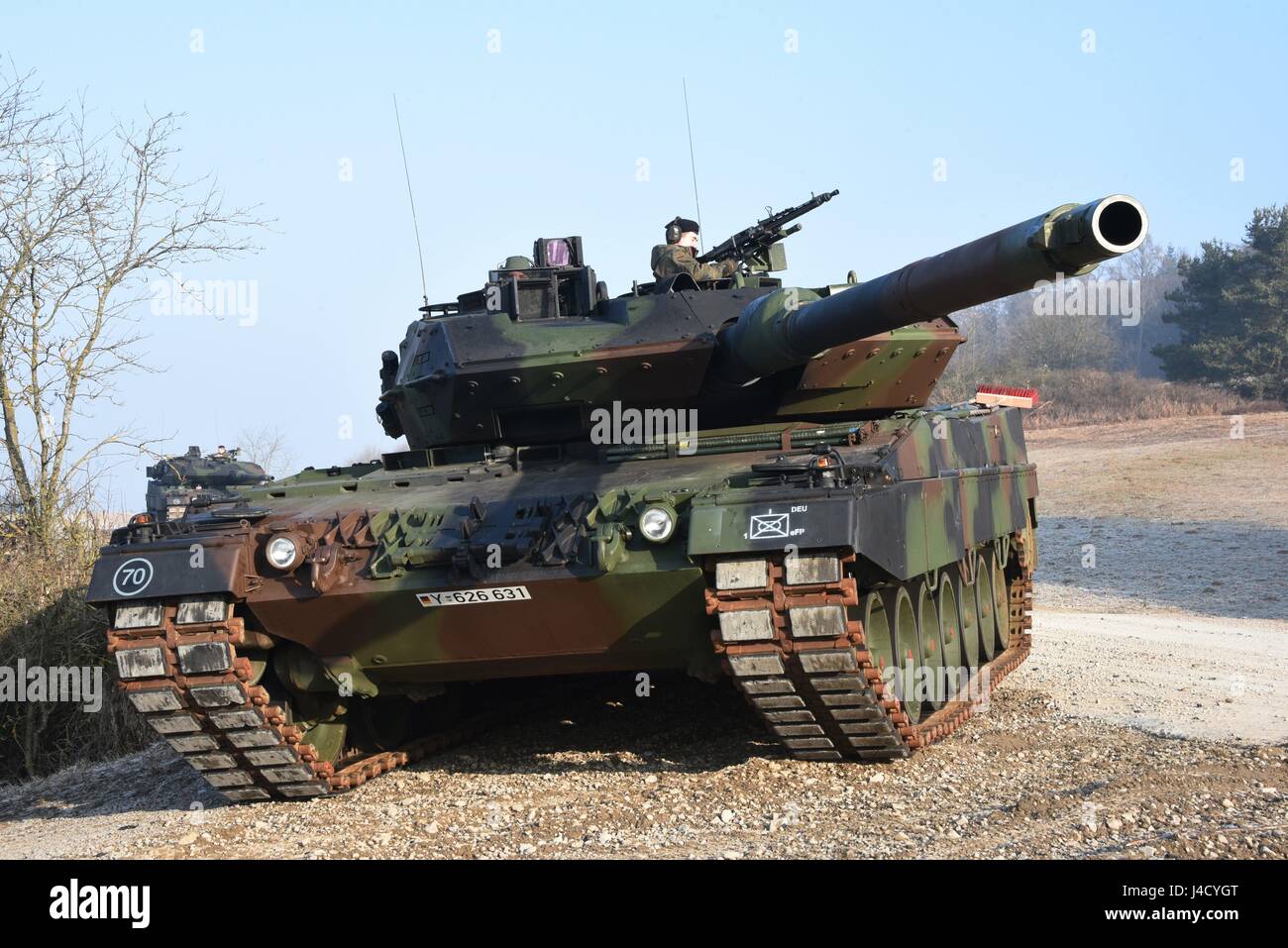 Leopard 2A6 main battle tank of Panzerbataillon 104 before the ...