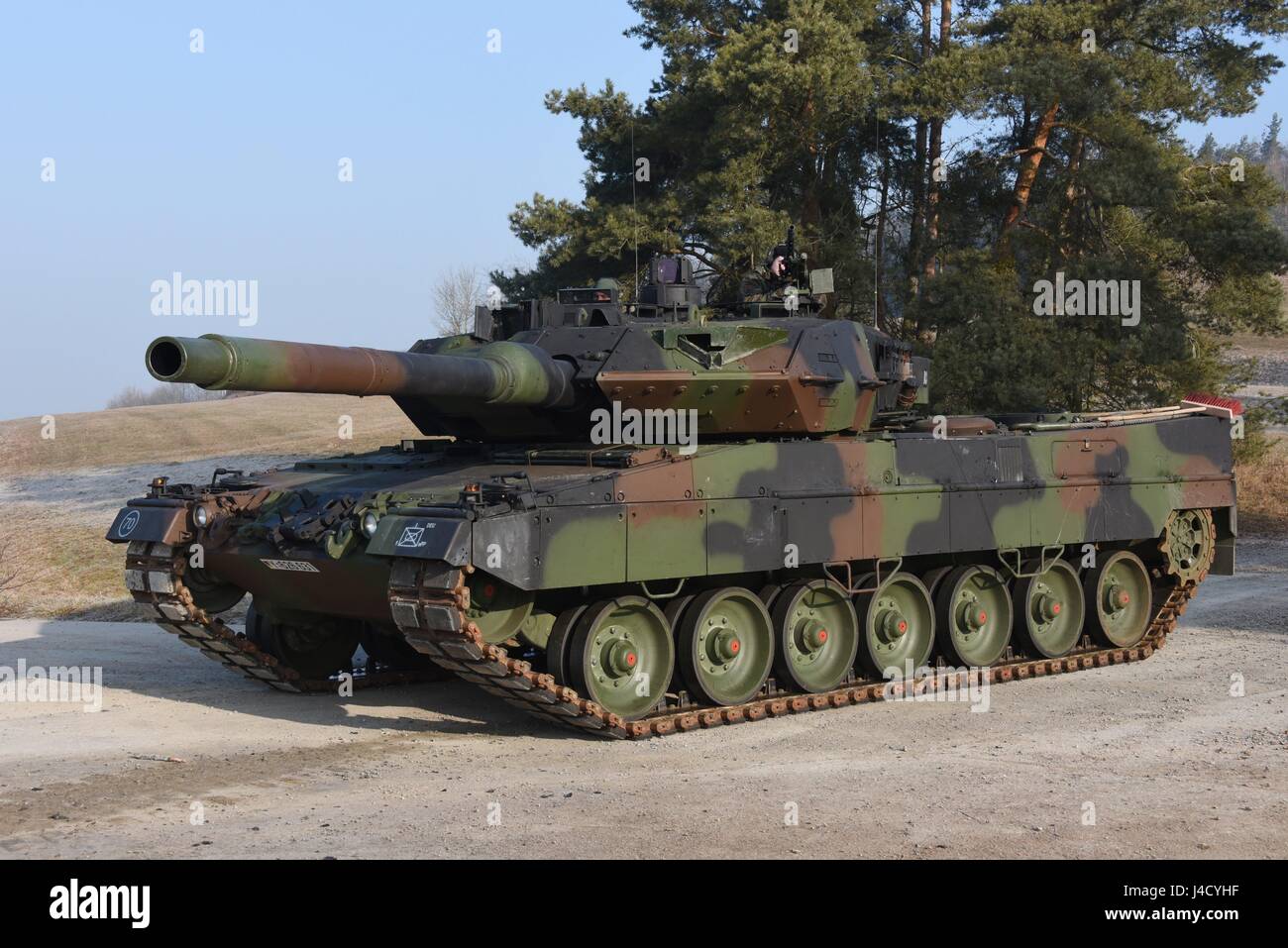 Leopard 2A6 main battle tank of Panzerbataillon 104 before the ...