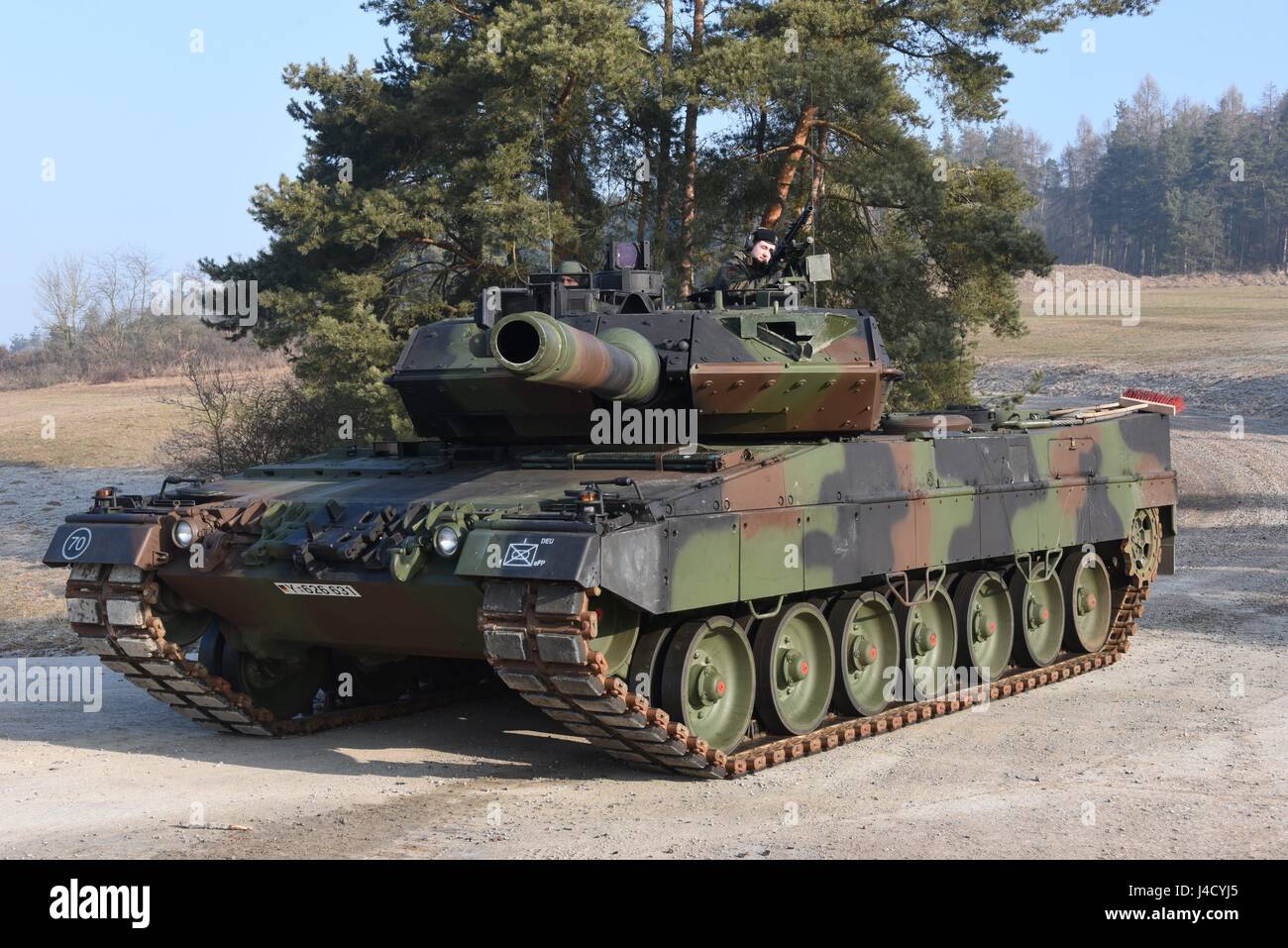 Leopard 2A6 main battle tank of Panzerbataillon 104 before the ...