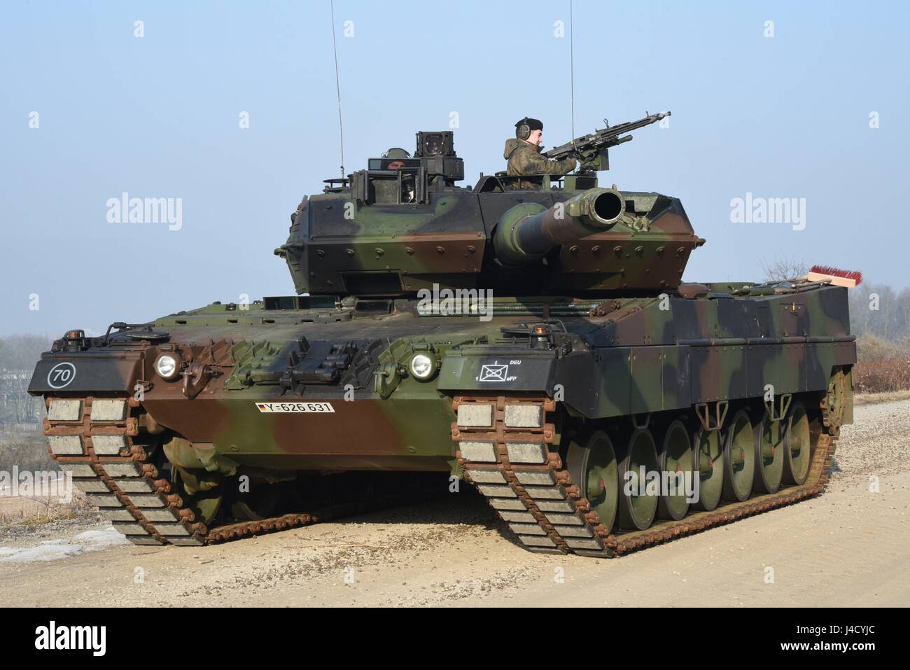 Leopard 2A6 main battle tank of Panzerbataillon 104 before the ...