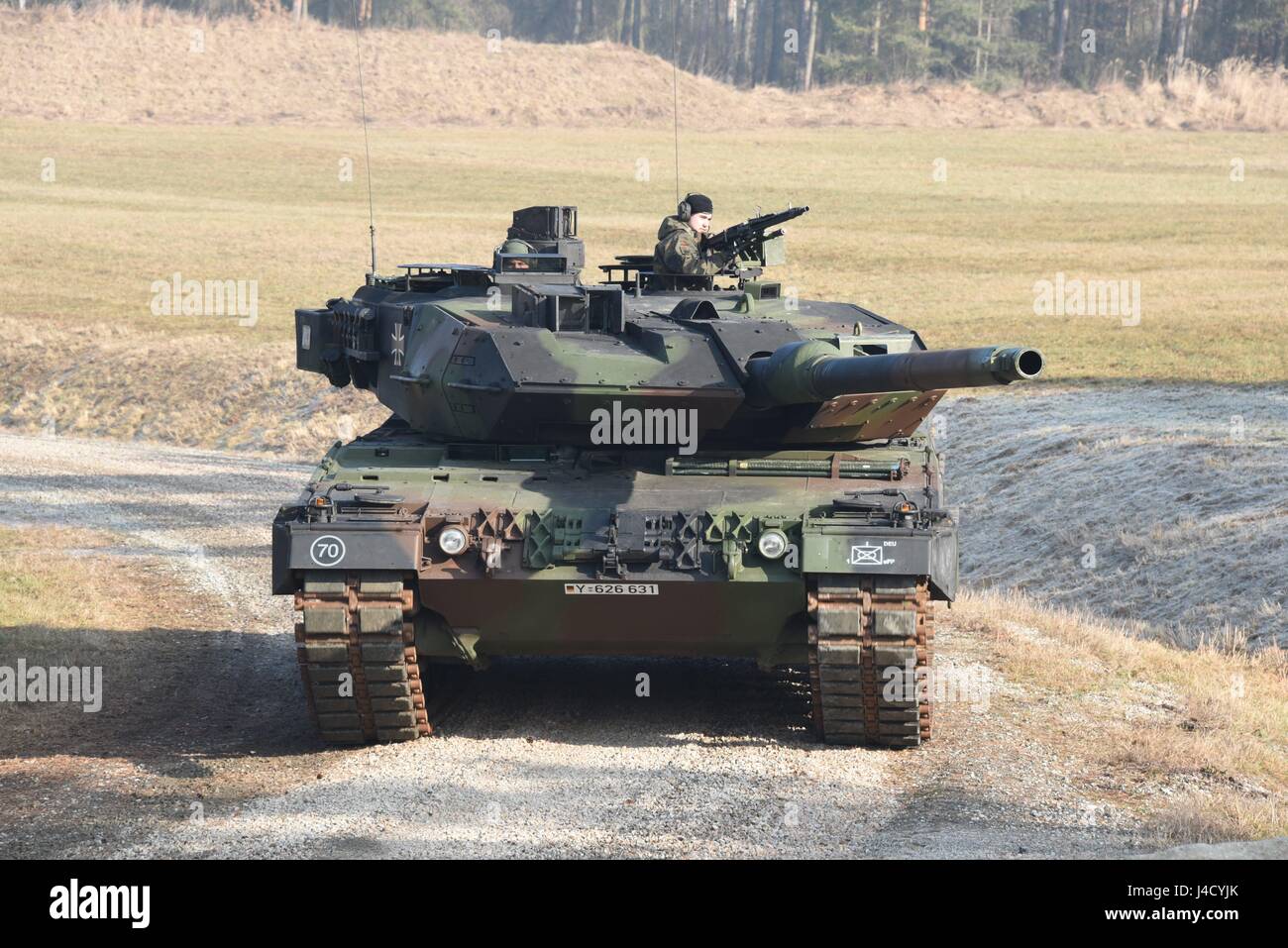 Leopard 2A6 main battle tank of Panzerbataillon 104 before the ...