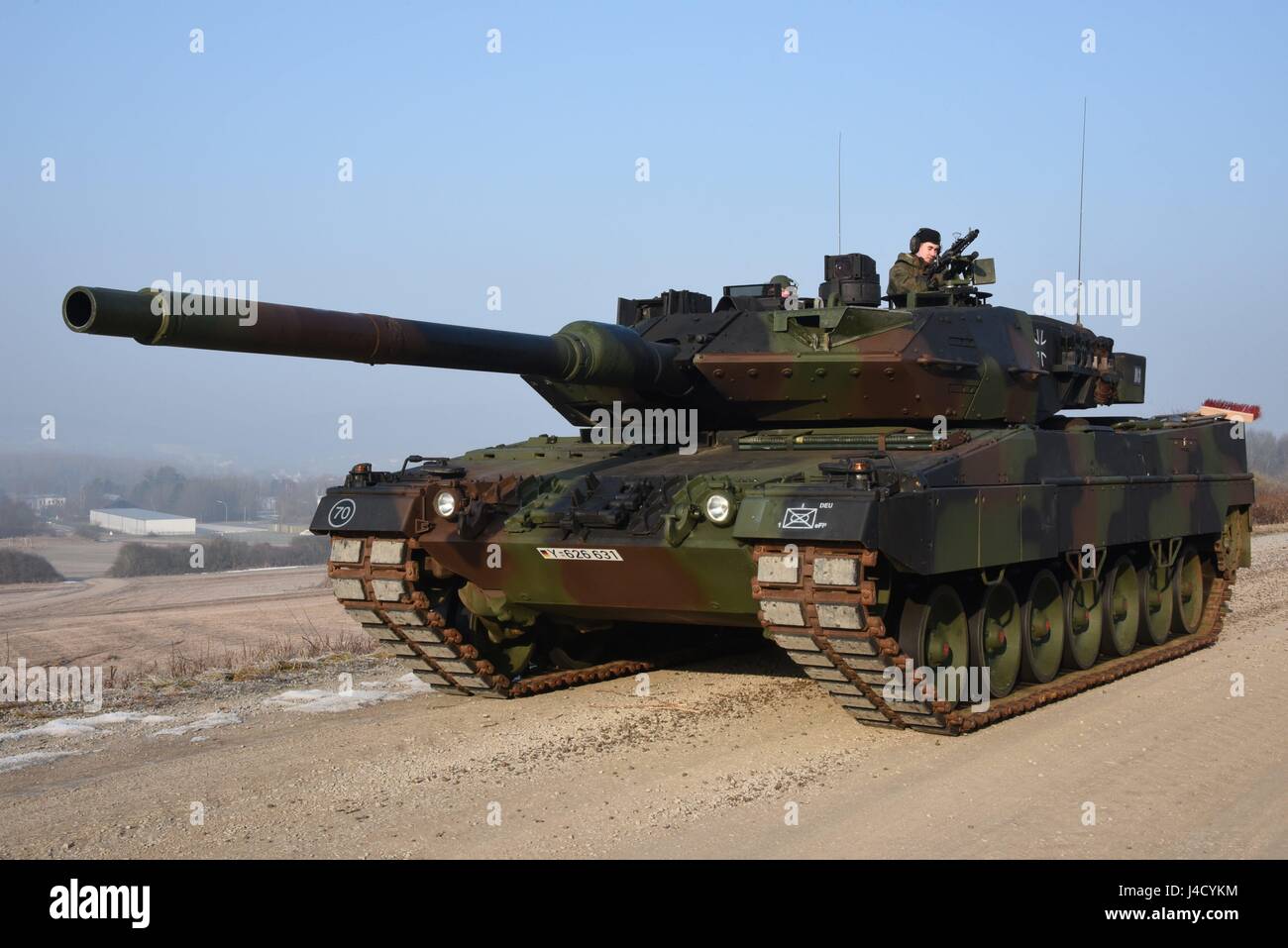 Leopard 2A6 main battle tank of Panzerbataillon 104 before the ...