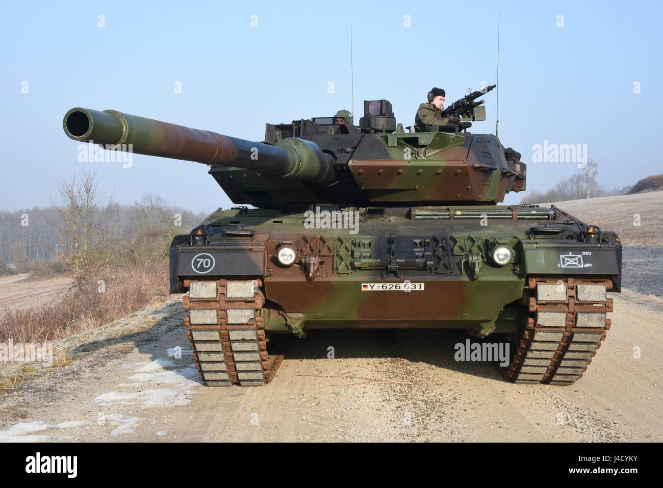 Leopard 2A6 main battle tank of Panzerbataillon 104 before the ...