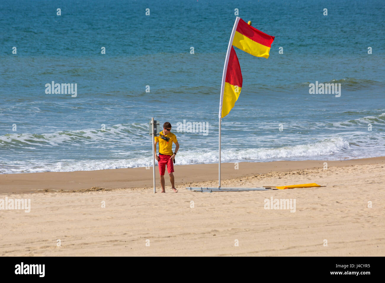 Uk safety signs beach hi-res stock photography and images - Alamy