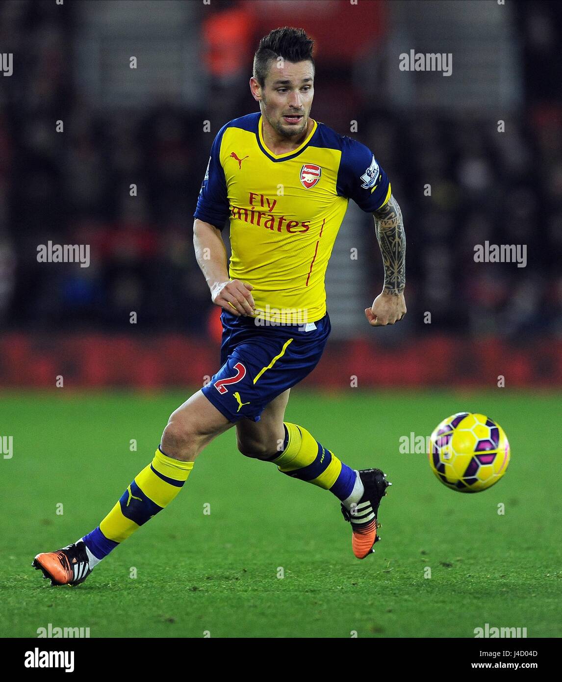 MATHIEU DEBUCHY OF ARSENAL SOUTHAMPTON V ARSENAL ST MARY'S STADIUM ...