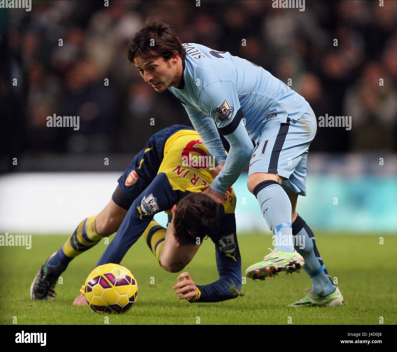 DAVID SILVA & HECTOR BELLERIN MANCHESTER CITY V ARSENAL ETIHAD STADIUM ...