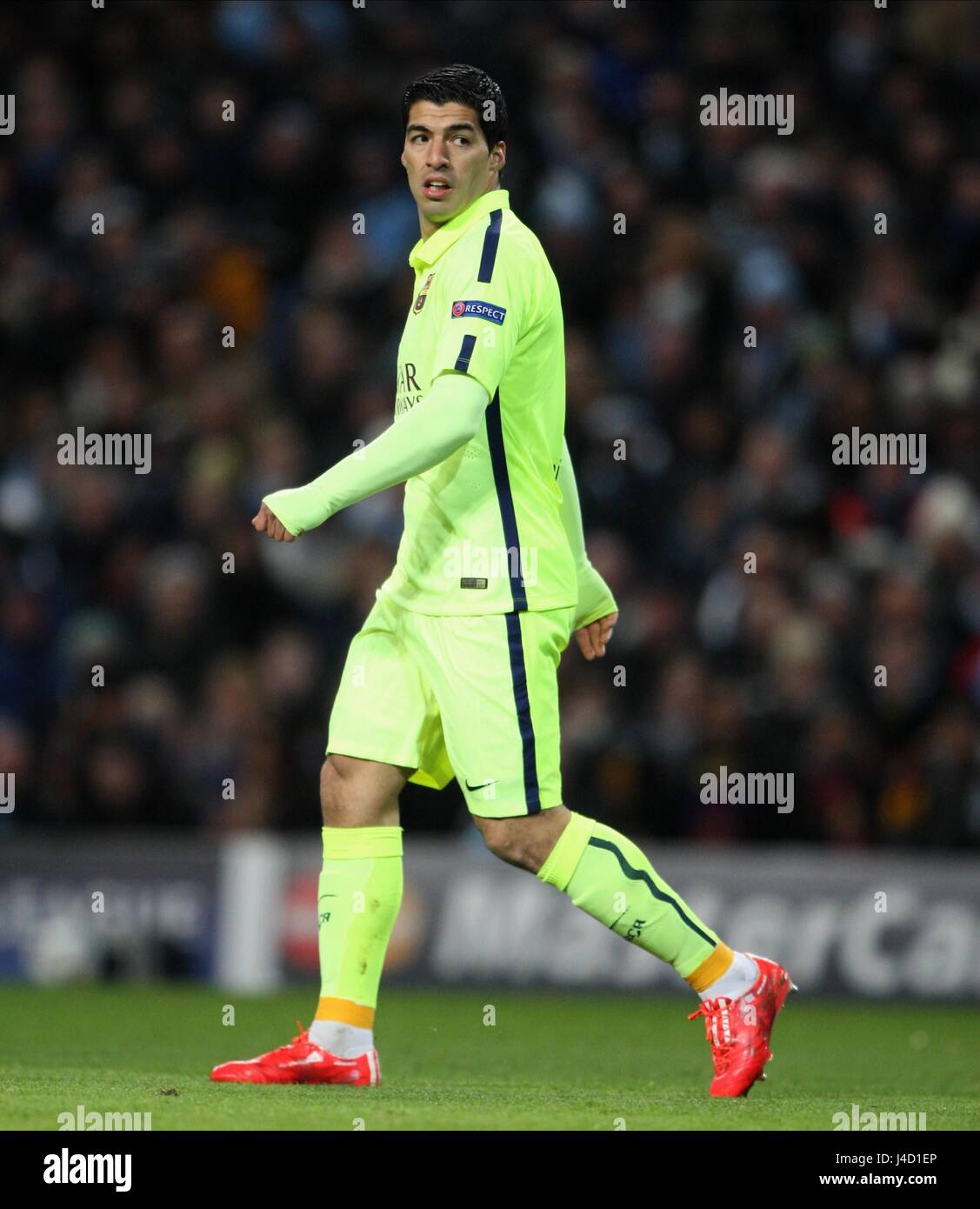 LUIS SUAREZ FC BARCELONA FC BARCELONA ETIHAD STADIUM MANCHESTER ENGLAND ...