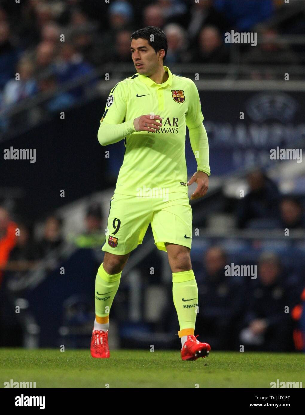 LUIS SUAREZ FC BARCELONA FC BARCELONA ETIHAD STADIUM MANCHESTER ENGLAND ...