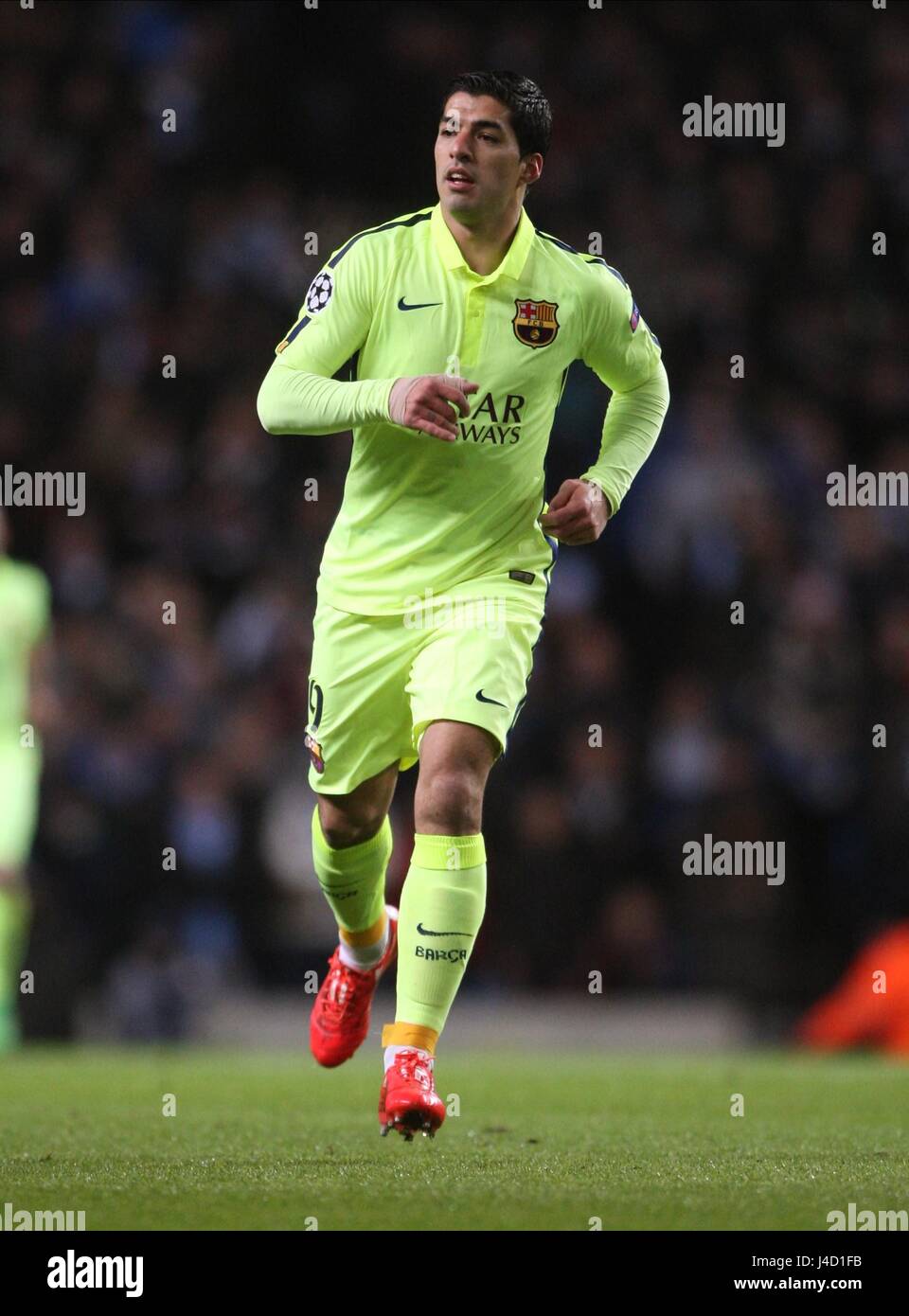 LUIS SUAREZ FC BARCELONA FC BARCELONA ETIHAD STADIUM MANCHESTER ENGLAND ...