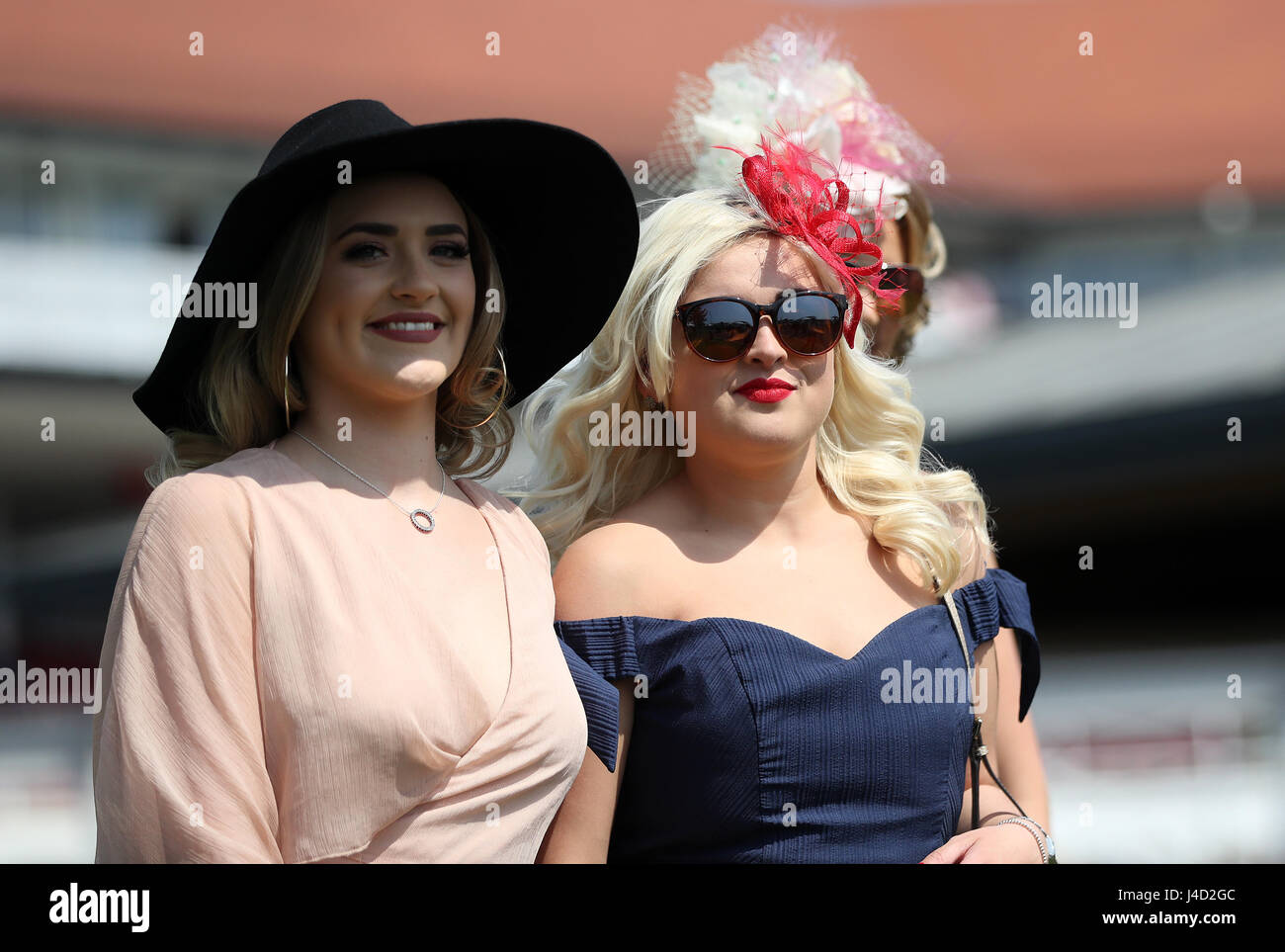 Racegoers arrive for day two of the Chester May Festival Stock Photo ...