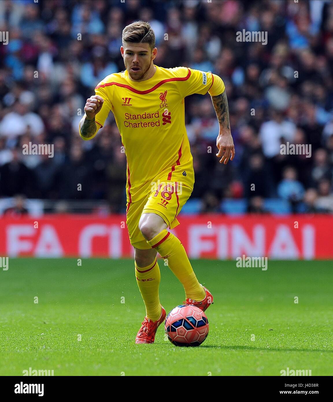 ALBERTO MORENO OF LIVERPOOL ASTON VILLA V LIVERPOOL WEMBLEY STADIUM ...