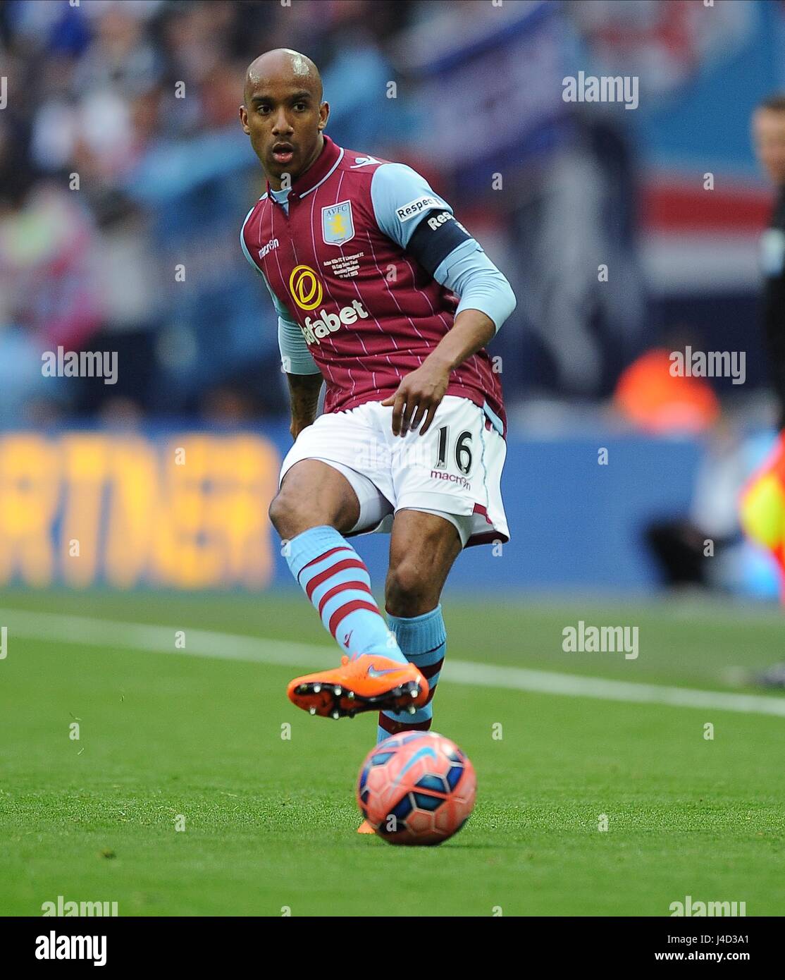 FABIAN DELPH OF ASTON VILLA ASTON VILLA V LIVERPOOL WEMBLEY STADIUM ...
