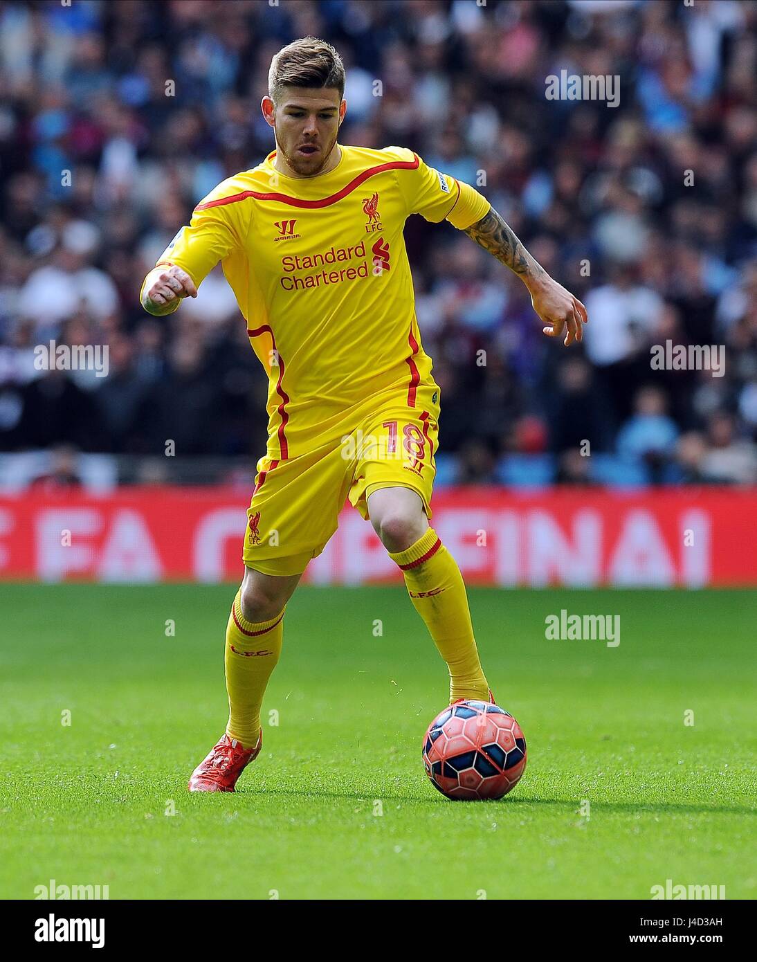 ALBERTO MORENO OF LIVERPOOL ASTON VILLA V LIVERPOOL WEMBLEY STADIUM ...
