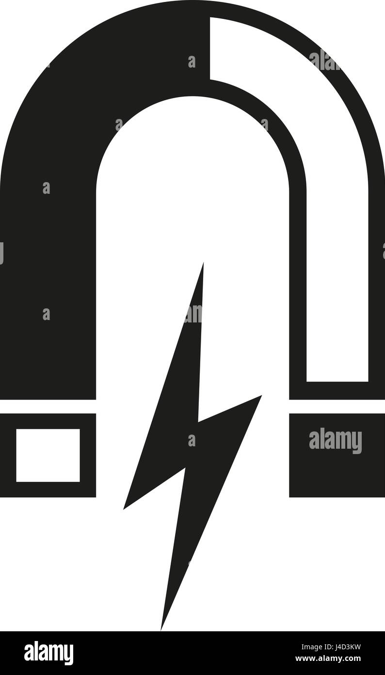 Magnet icon. Magnetic and attract, physics symbol. Flat design. Stock ...