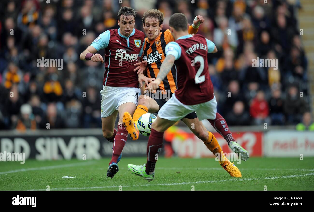 MICHAEL DUFF NIKICA JELAVIC HULL CITY FC V BURNLEY FC KC STADIUM HULL ...