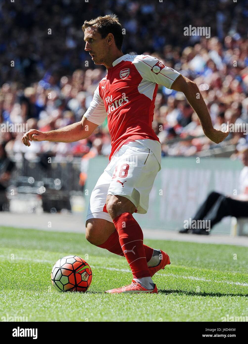 NACHO MONREAL OF ARSENAL ARSENAL V CHELSEA WEMBLEY STADIUM LONDON ...