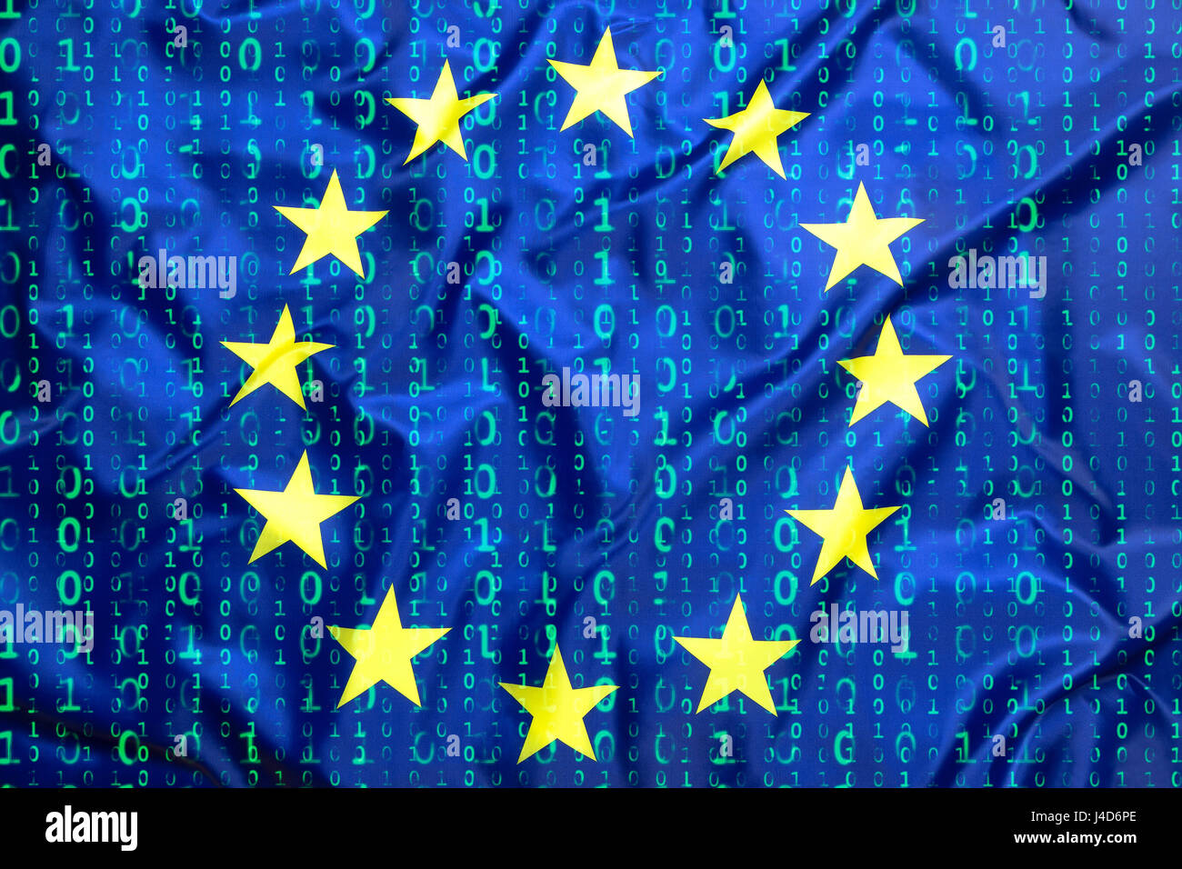 Data protection, binary code with European Union flag Stock Photo - Alamy