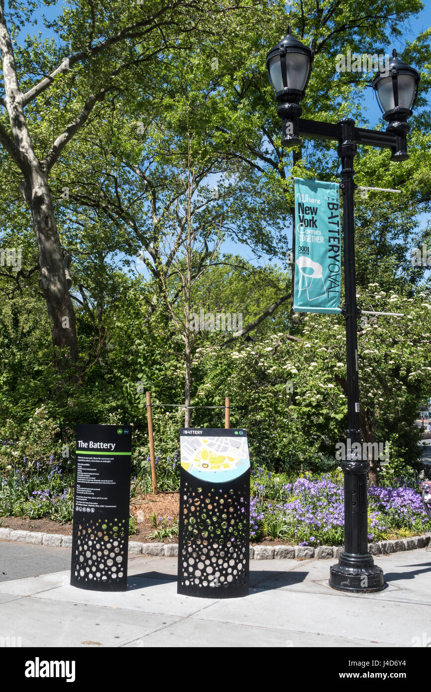 Battery Park Signs and Information, New York City, USA Stock Photo - Alamy