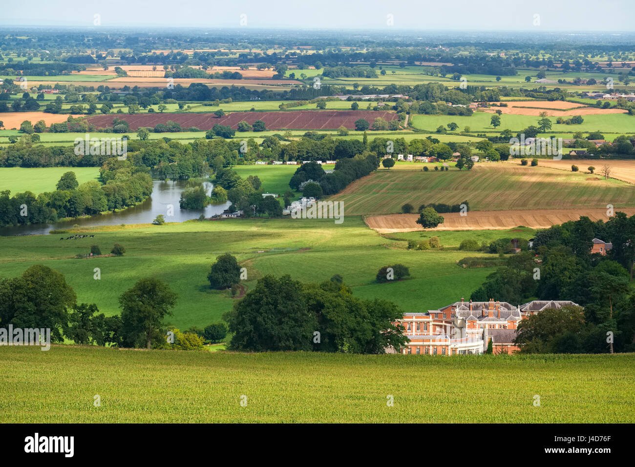 Hawkstone Hall and Hawk Lake, seen from the Rowland Hill column ...