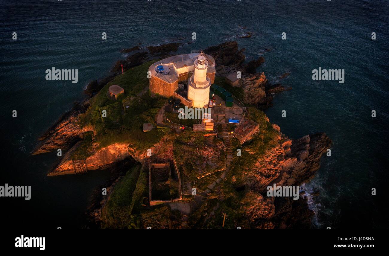 Mumbles lighthouse Swansea Bay Stock Photo - Alamy