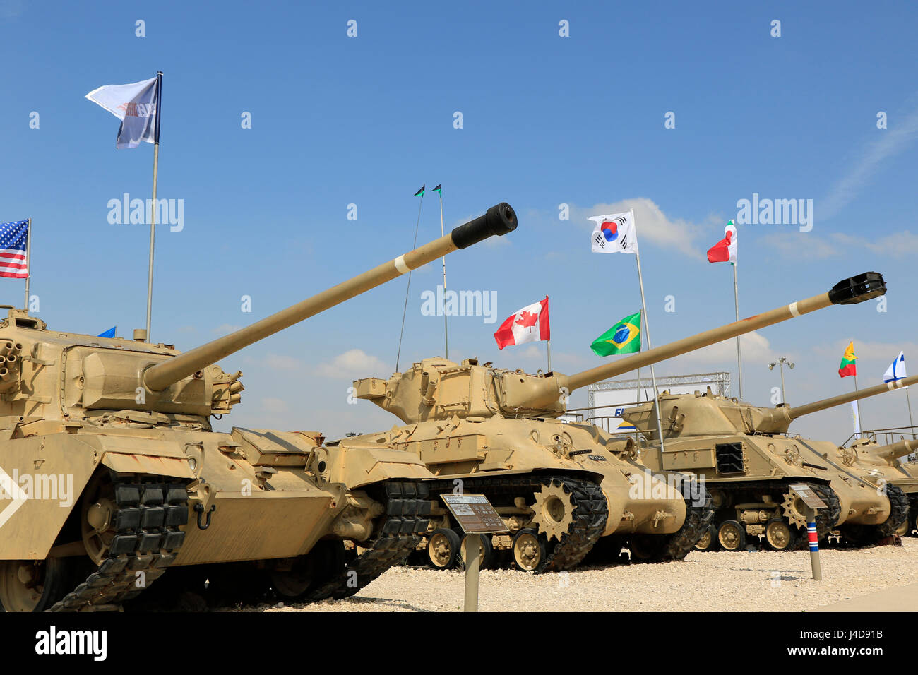Israel, tanks on display at the Armored Corps Memorial Site and Museum ...