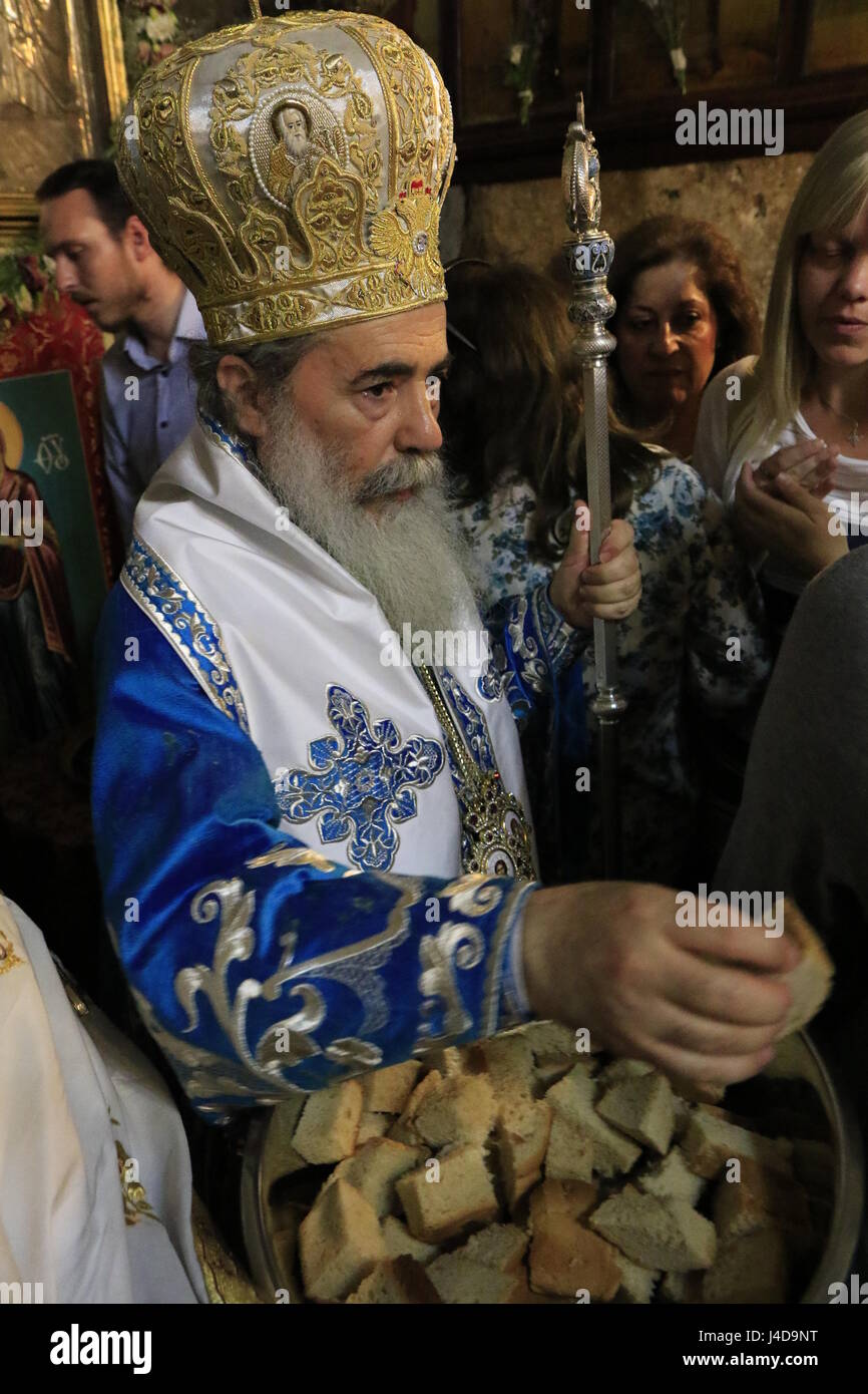 Israel, Jerusalem, the Greek Orthodox Patriarch of Jerusalem Theophilus ...