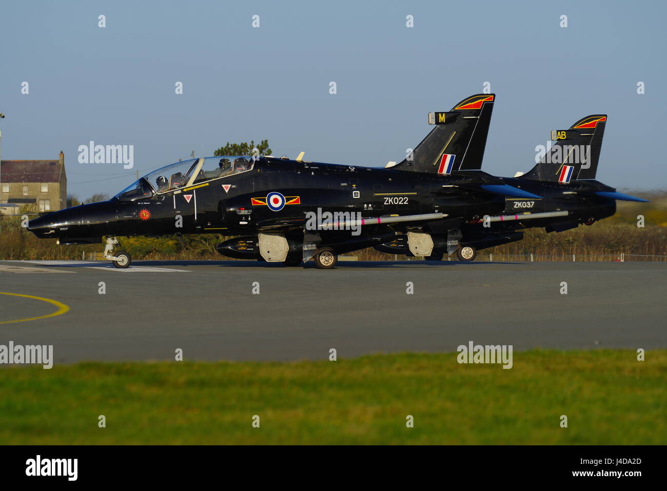 BAe Hawk T2 ZK022, at RAF Valley, Anglesey Stock Photo - Alamy