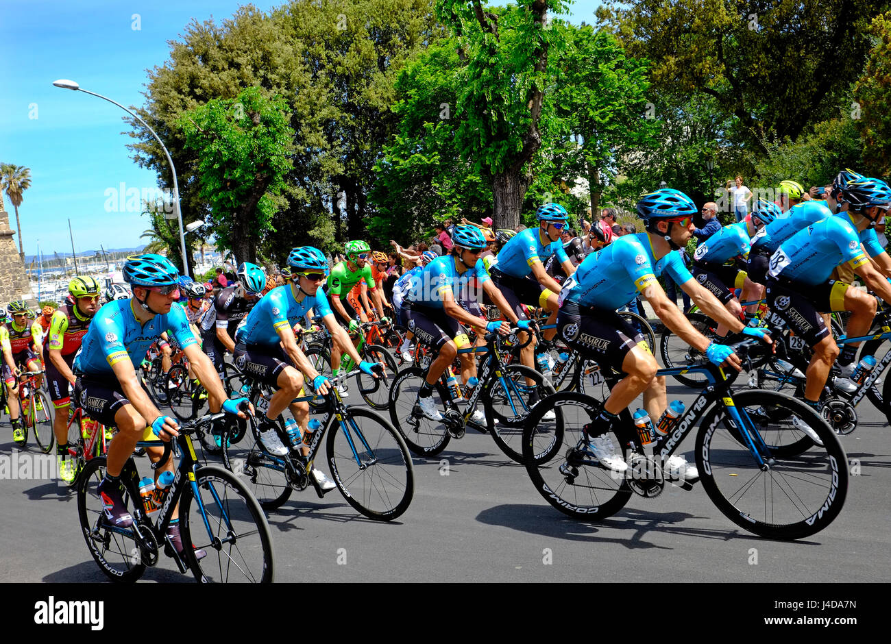 start of the giro d'italia cycle race, alghero, sardinia, italy Stock ...