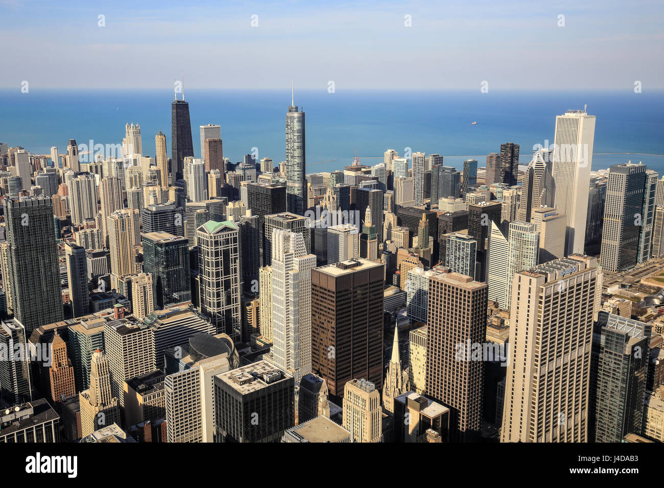 Skyline with John Hancock Center in front of Lake Michigan, view from ...
