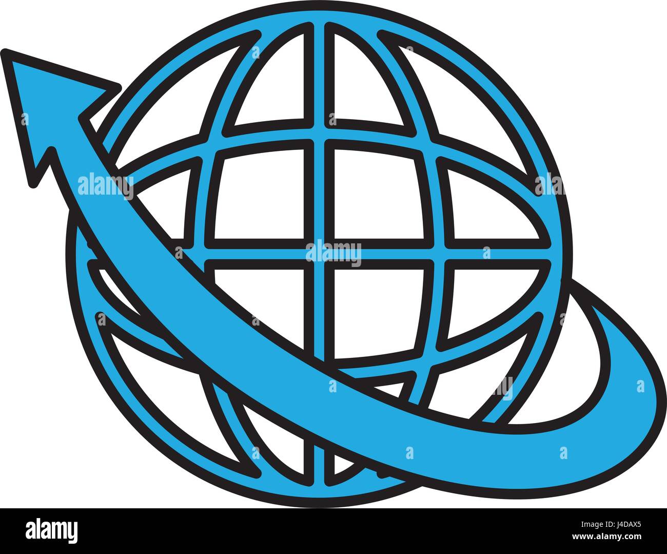 sphere planet with arrow around Stock Vector Image & Art - Alamy