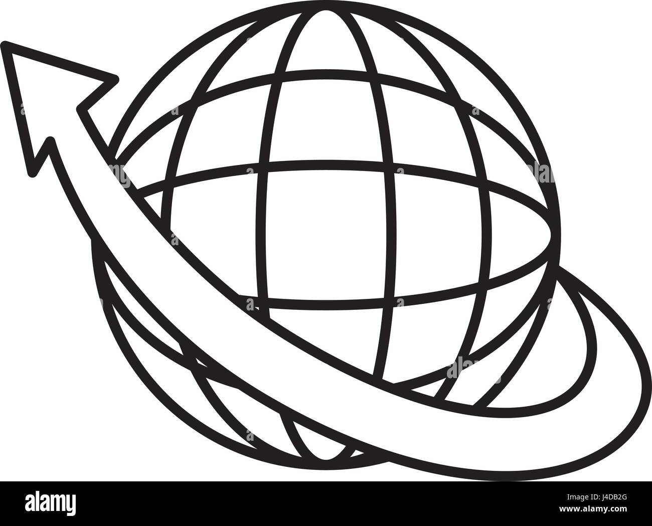 sphere planet with arrow around Stock Vector Image & Art - Alamy