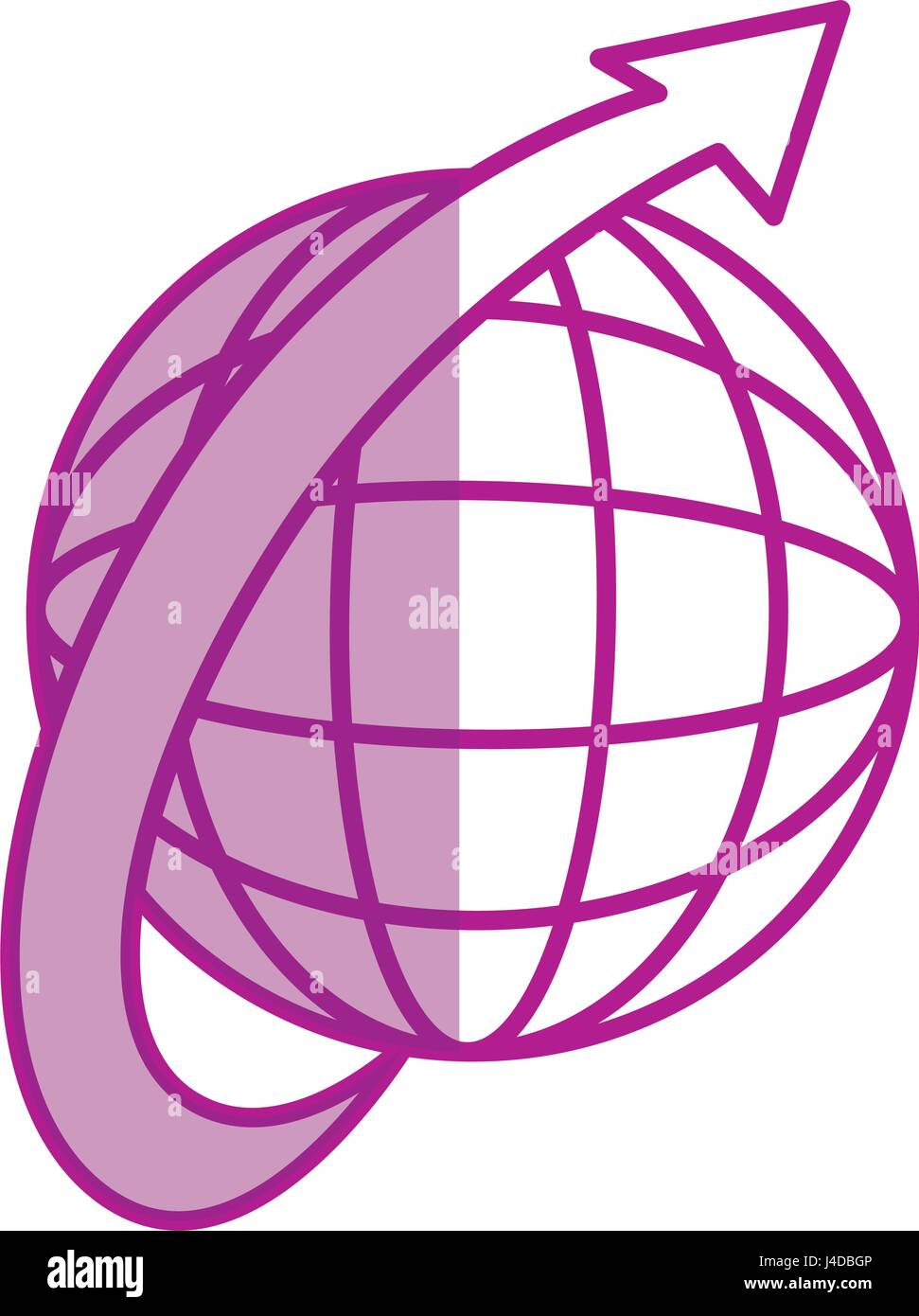 sphere planet with arrow around Stock Vector Image & Art - Alamy