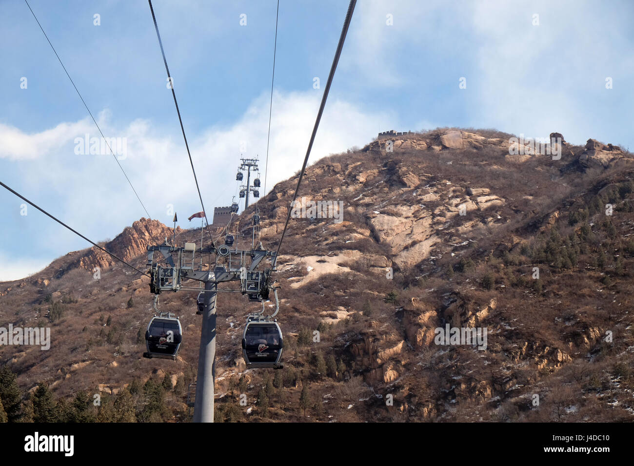 Cable car at the Badaling Great Wall, China, February 24, 2016 Stock ...