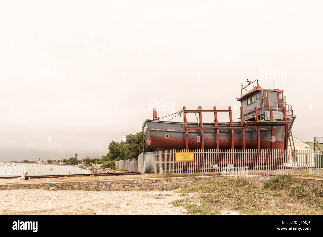 LANGEBAAN, SOUTH AFRICA - MARCH 31, 2017: A boat on rails ready for ...